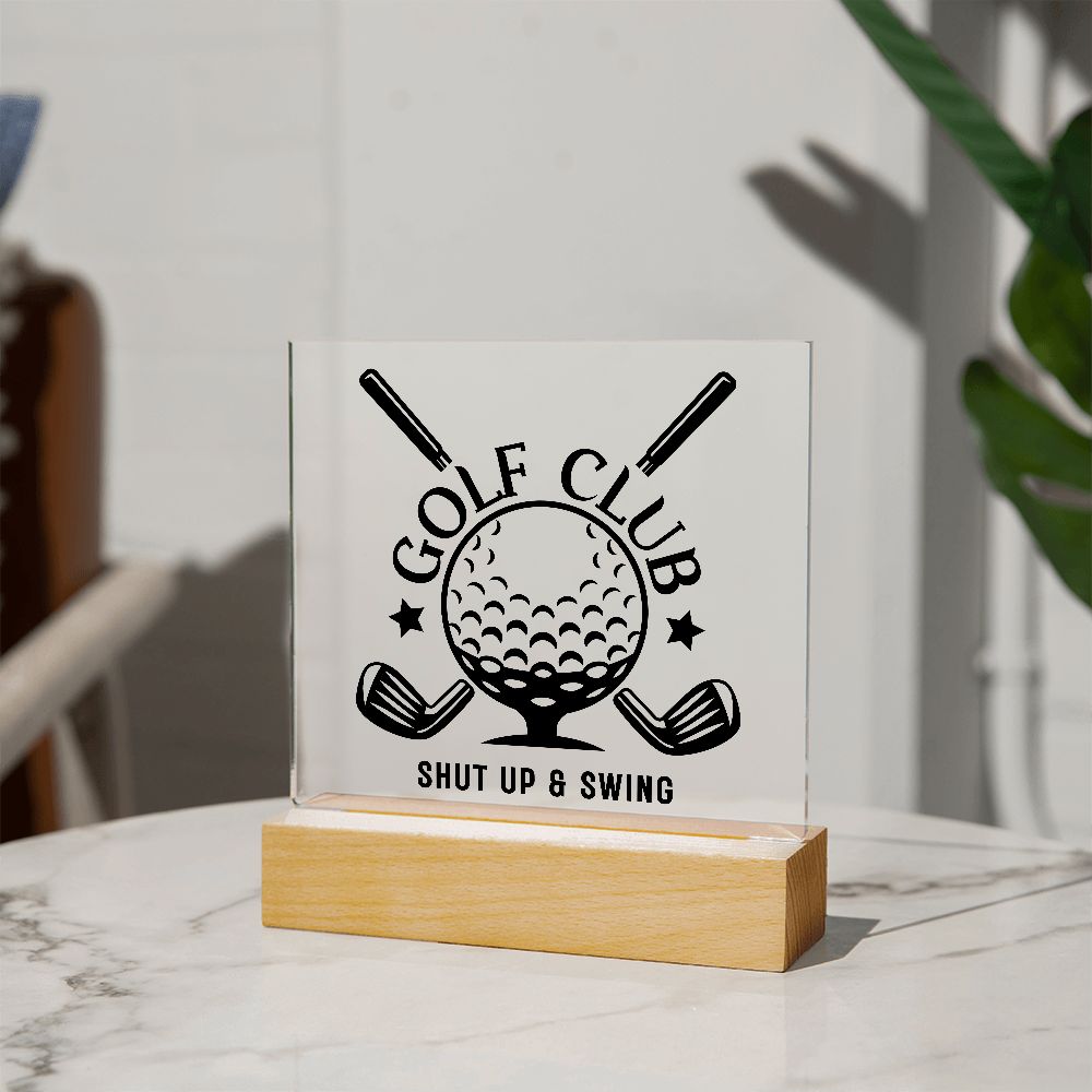 Golf Club | Square Acrylic Plaque – WedgeportGifts